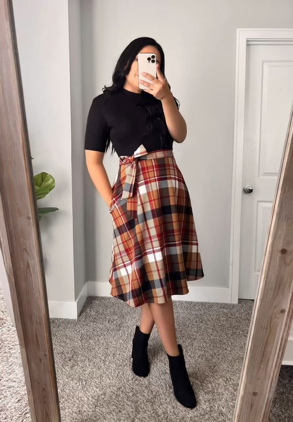 The Berlin Dress - Brown Plaid/Black – The Darling Style